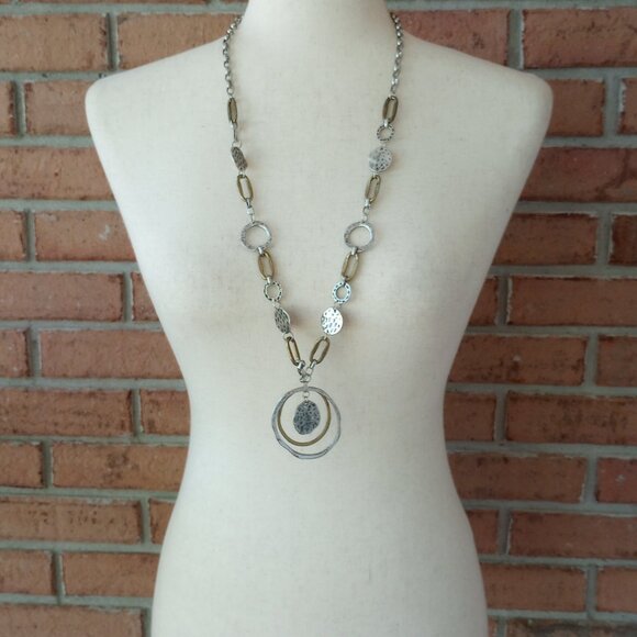 Ruby Rd. | Jewelry | Two Tone Hammered Silver And Brass Chunky Chain ...